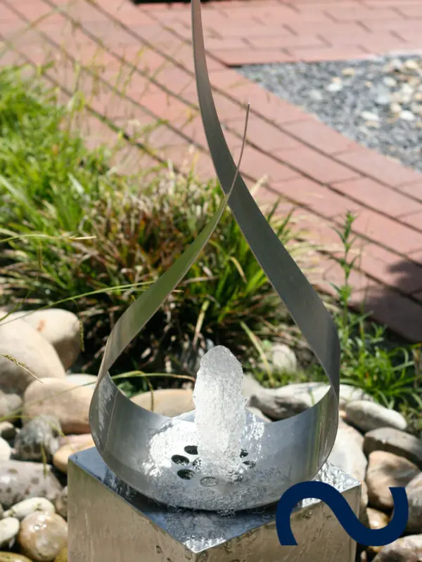 Springbrunnen Edelstahl-Wasserobjekt Flame Fountain - Gartenbrunnen ...