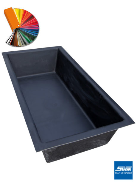 GFK-Teichbecken Wasserbecken rechteckig 140 x 70 x 35 cm 300 Liter ...